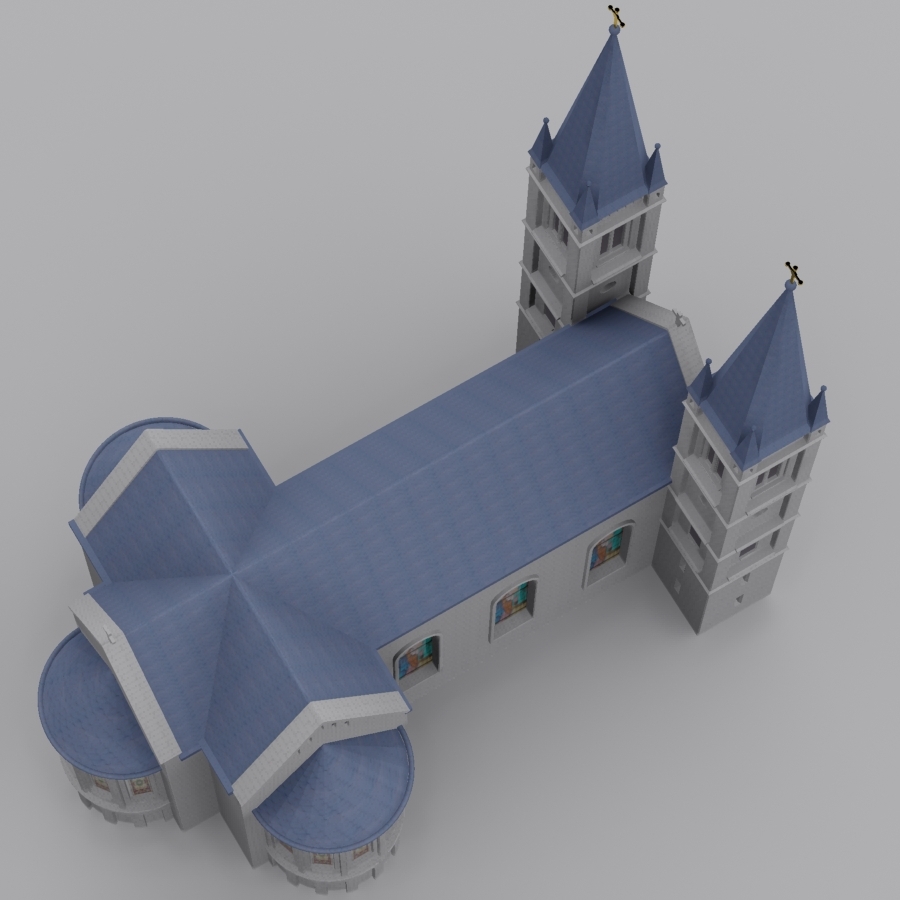 christian catholic church 3d model