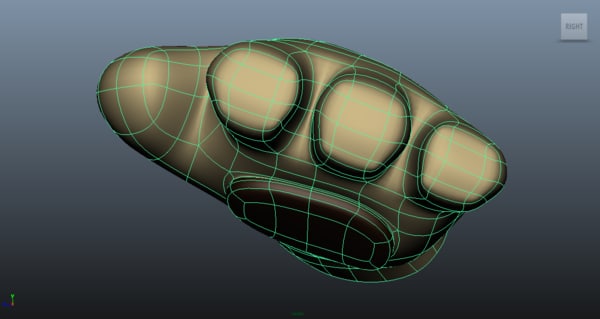 3d simple paw hand character