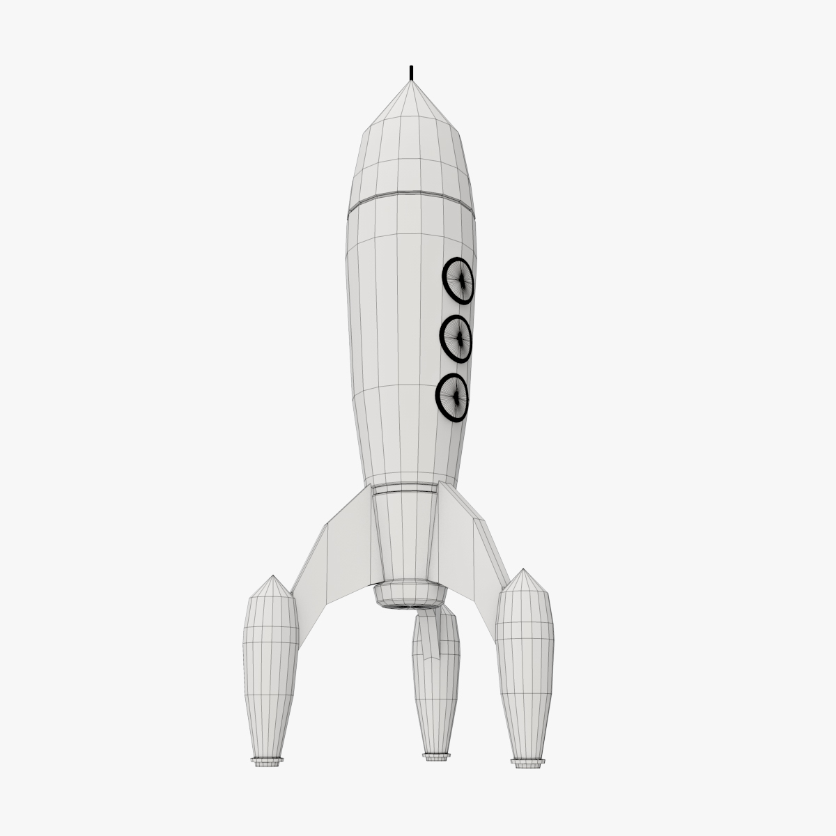 rocket ship 3d c4d