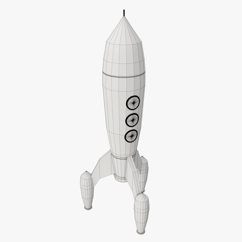 rocket ship 3d c4d