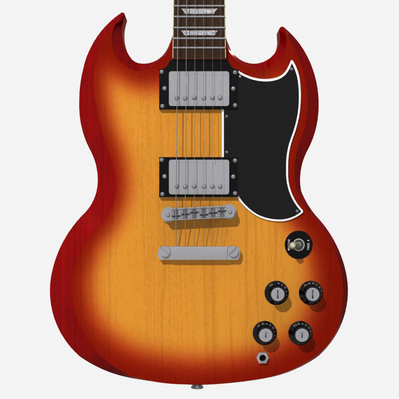 3d model guitar gibson sg