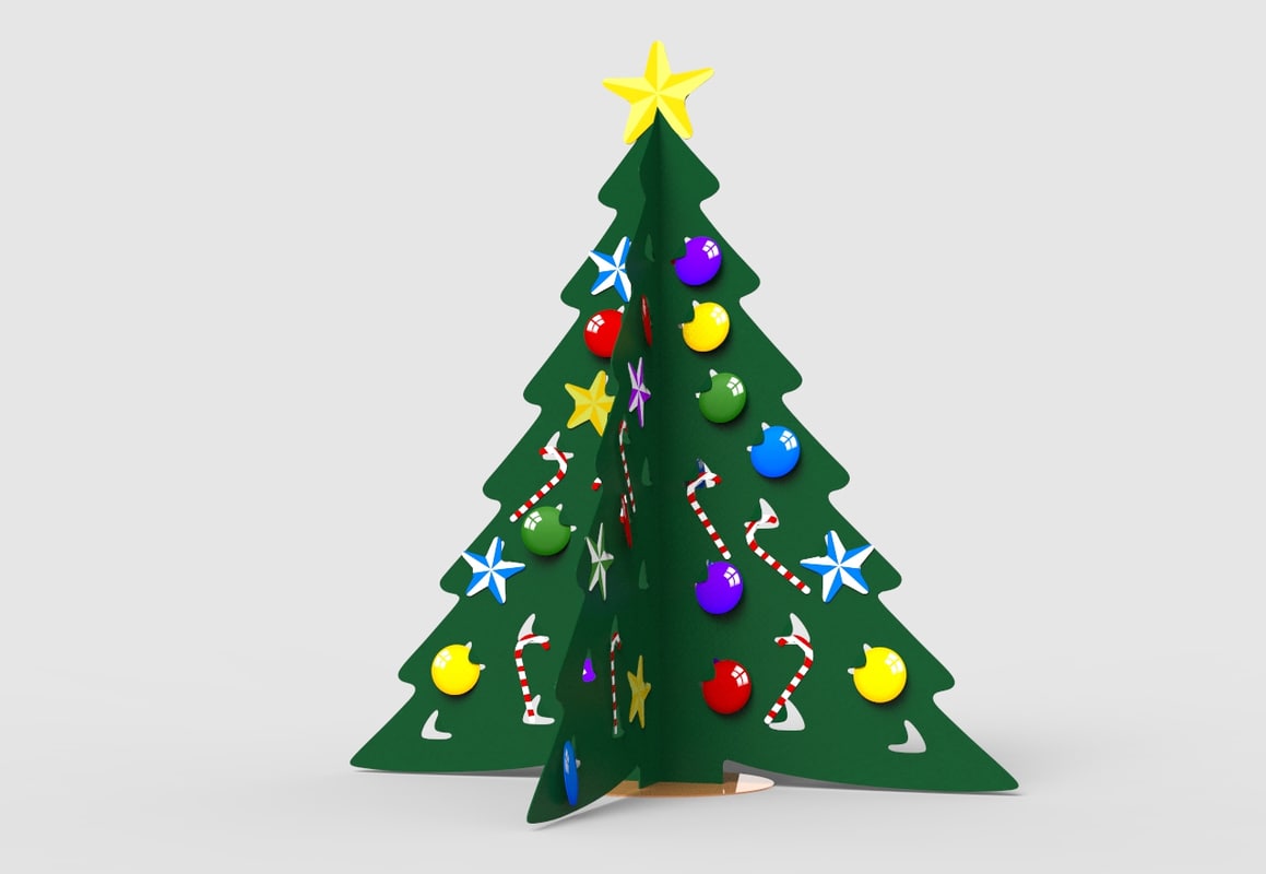 3d cardboard christmas tree
