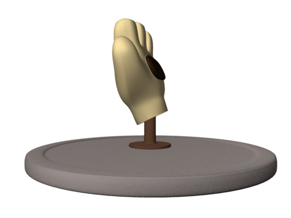 3d simple paw hand character