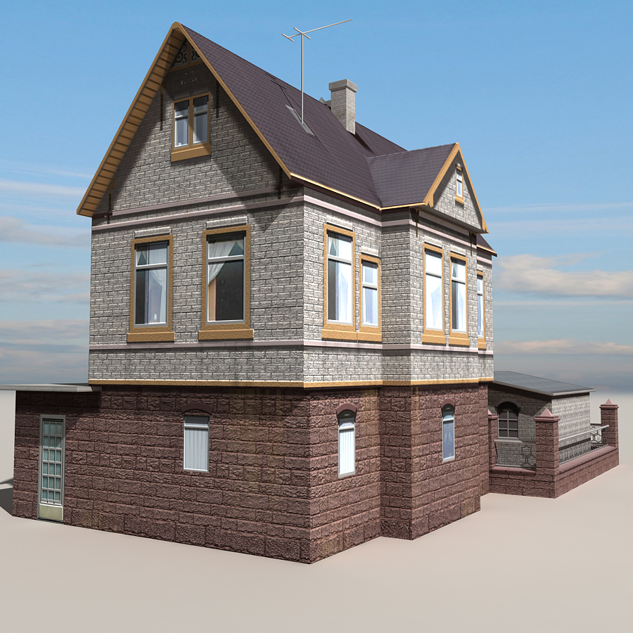 3d city block building 05