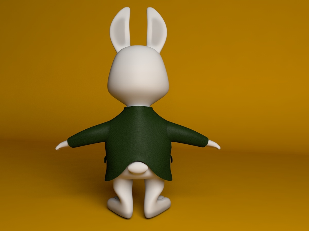 white rabbit cartoon c4d