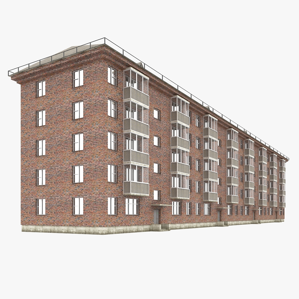 3d model middle rise building 2