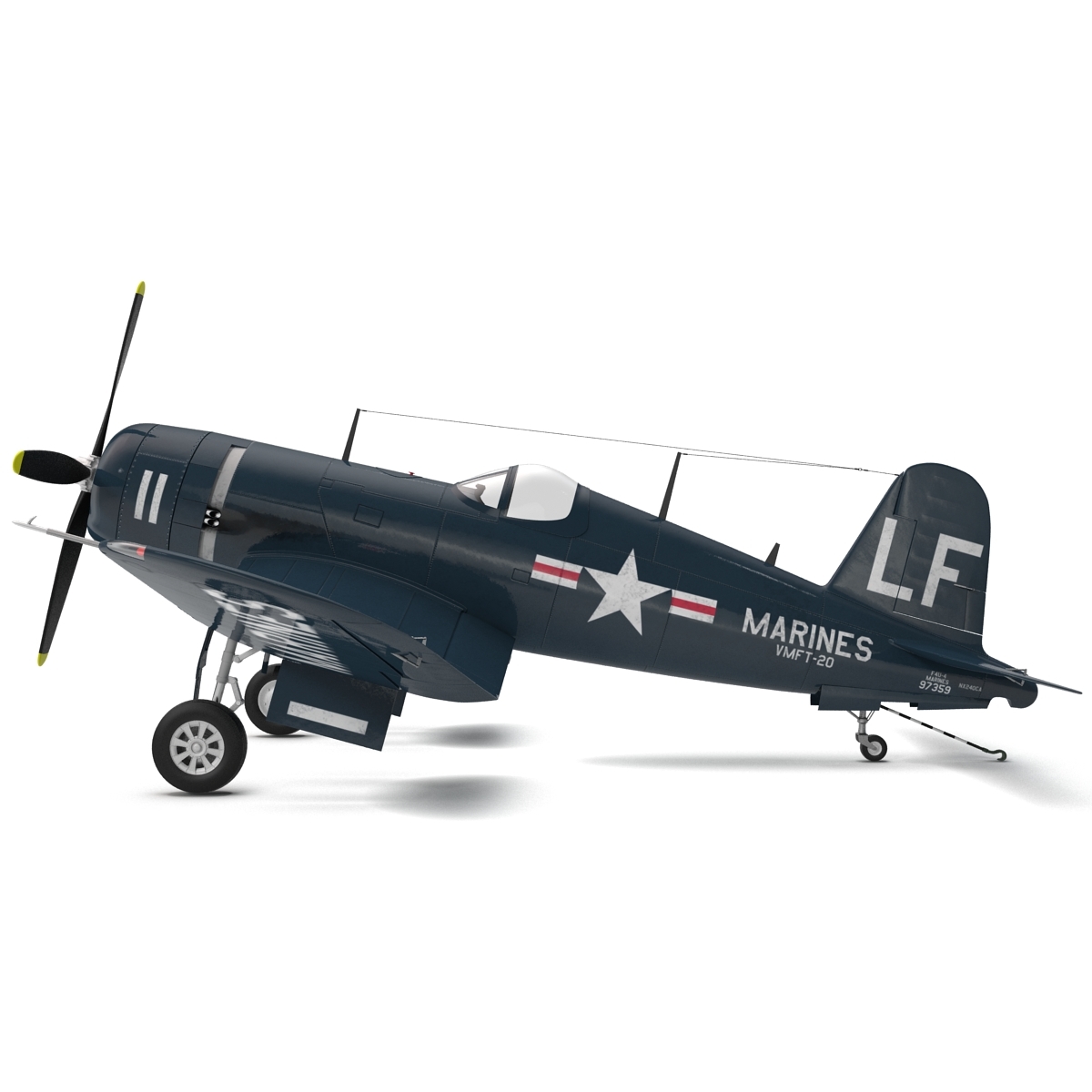 wwii fighter aircraft f4u corsair 3d model