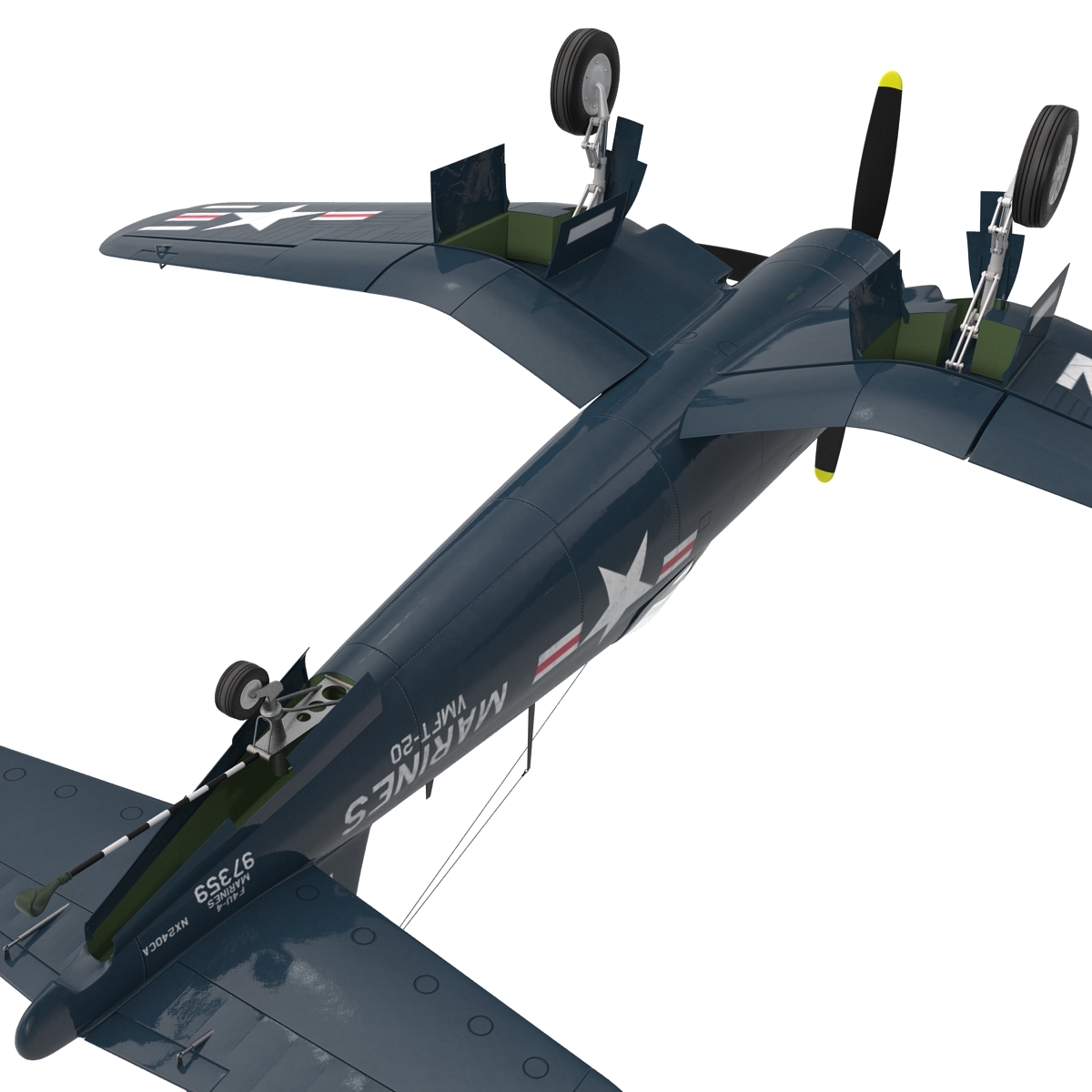 wwii fighter aircraft f4u corsair 3d model