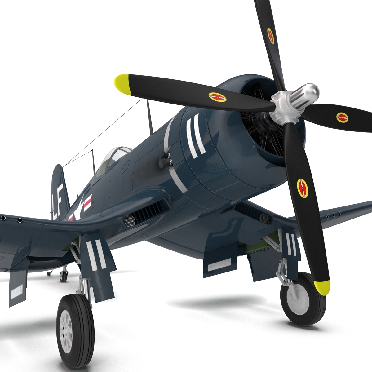 wwii fighter aircraft f4u corsair 3d model