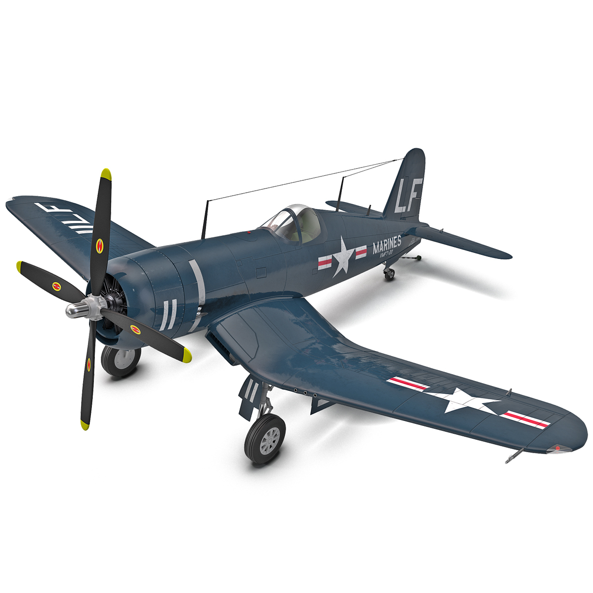 wwii fighter aircraft f4u corsair 3d model