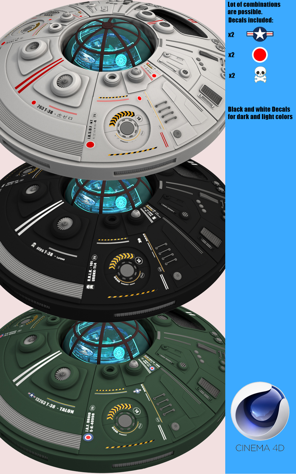 sci-fi ufo space ship 3d model