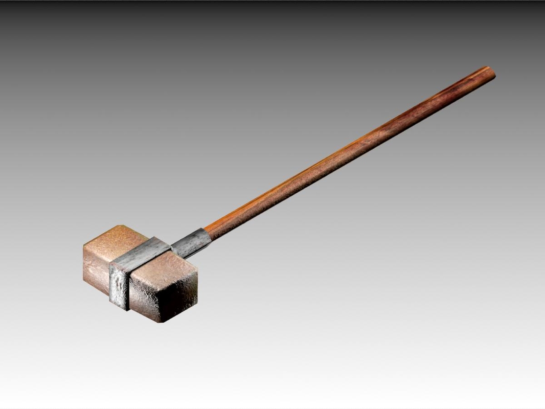 bronze hammer 3d obj