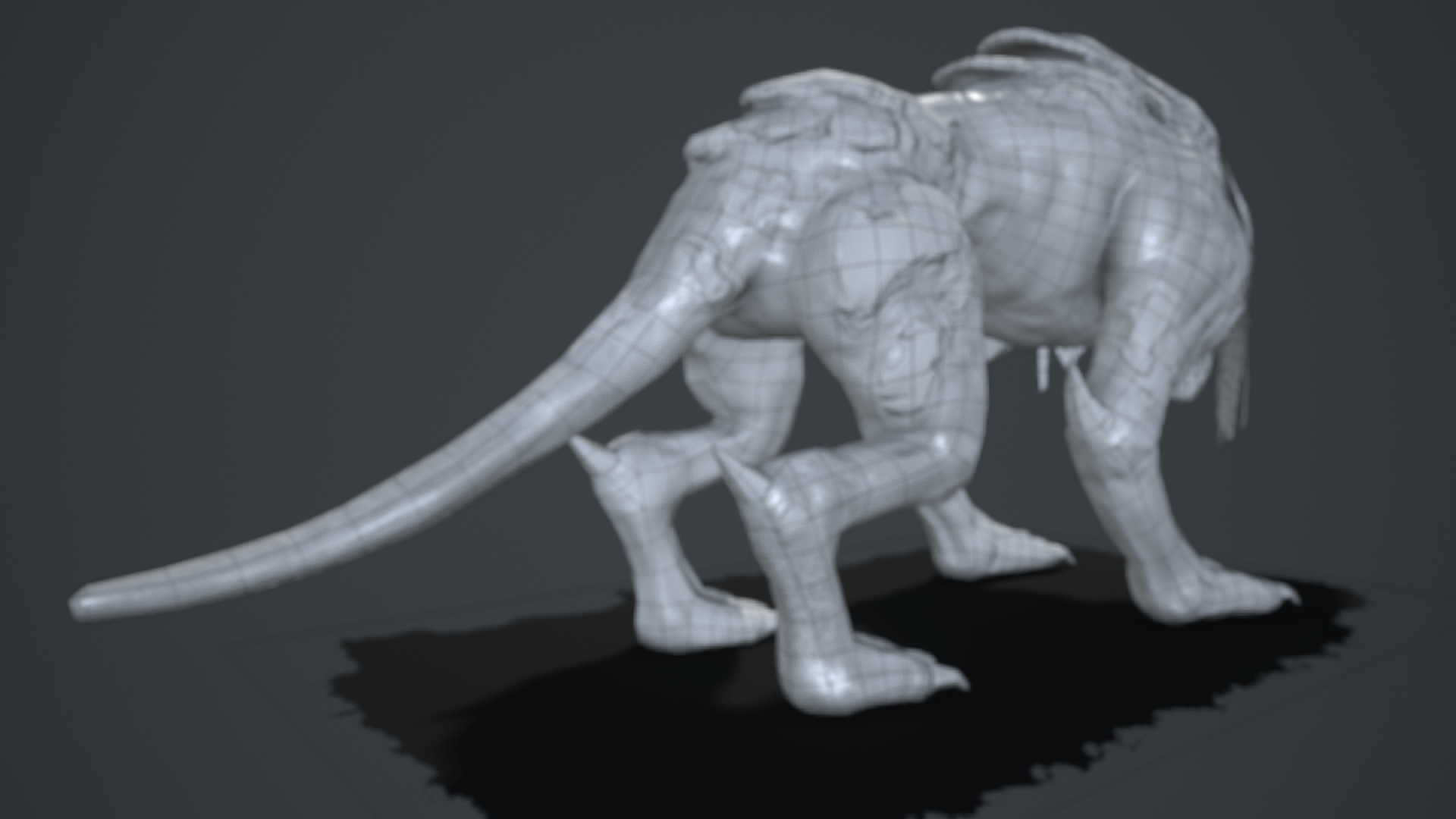 3d model of mutated monster dog animation