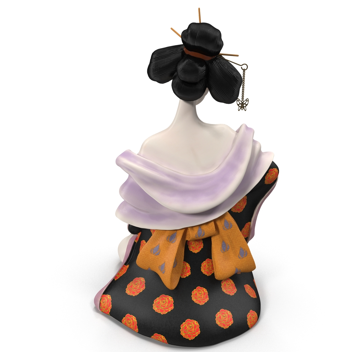 geisha statue obj