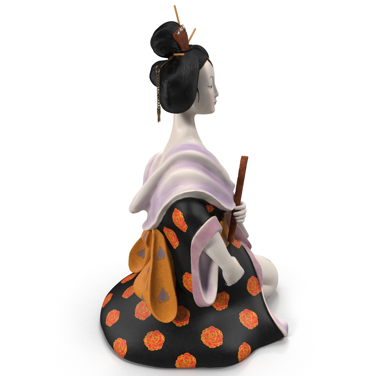 geisha statue obj
