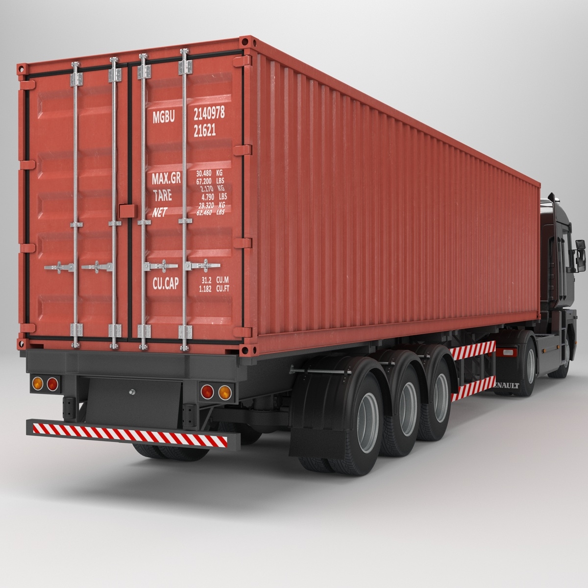 3dsmax renault magnum 500 trailer truck