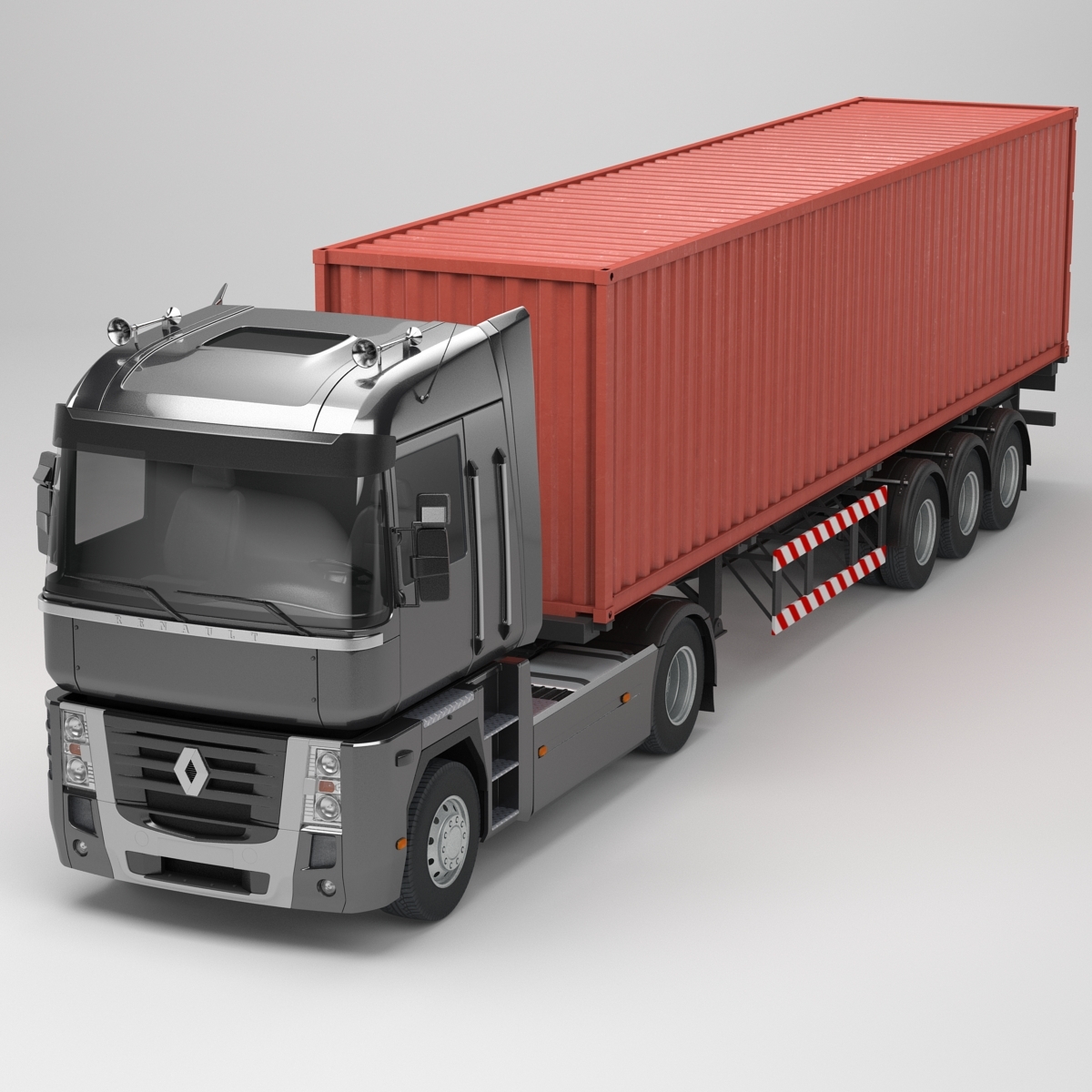 3dsmax renault magnum 500 trailer truck