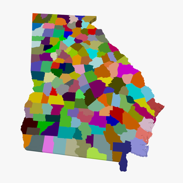 counties georgia 3d model