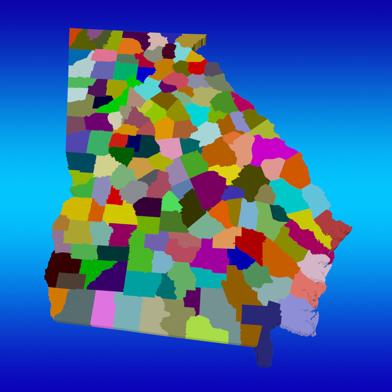 counties georgia 3d model
