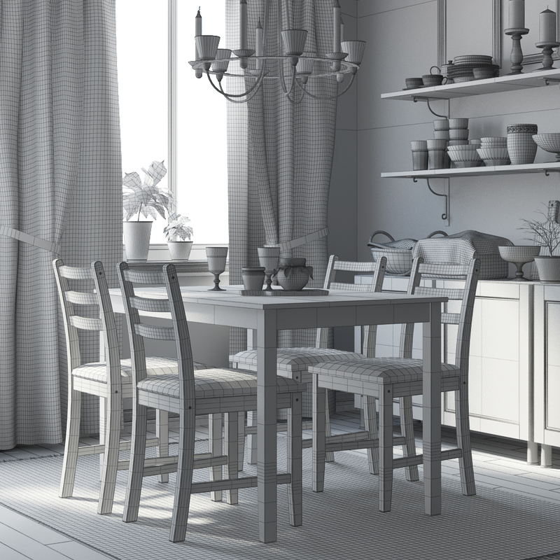 ikea lerhamn dining room 3d model