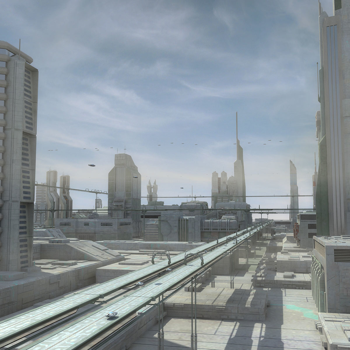 3d model sci fi futuristic city