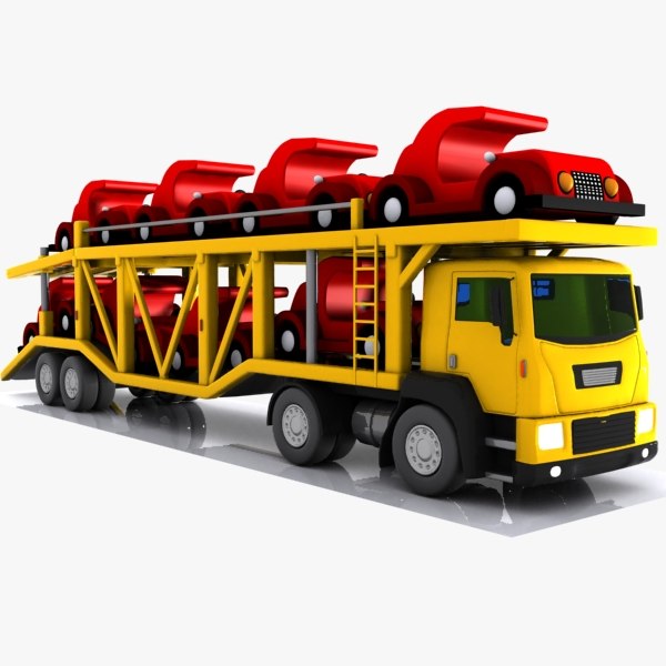 3d cartoon car carrier model