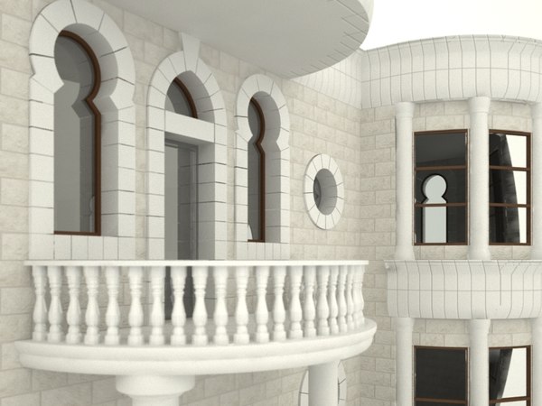 3d house columns architectural