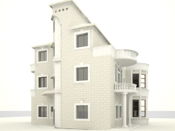 3d house columns architectural