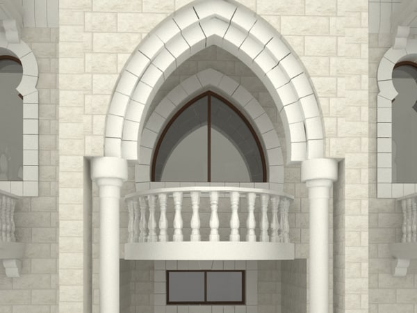 3d house columns architectural