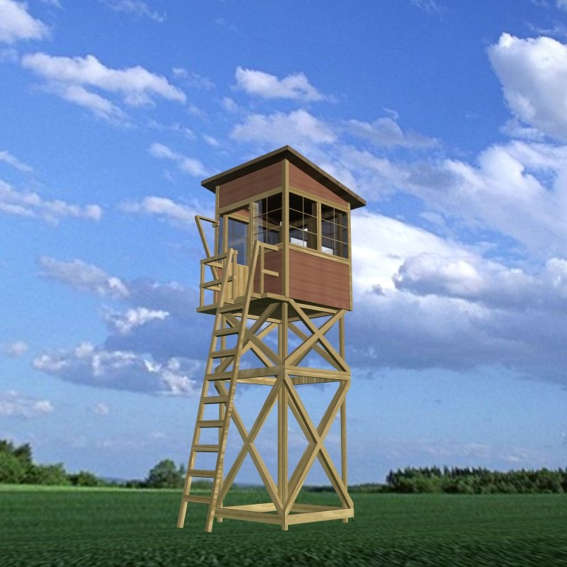 wooden guard tower 3d 3ds
