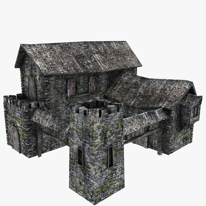 3d model medieval barracks