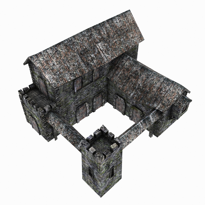 3d model medieval barracks