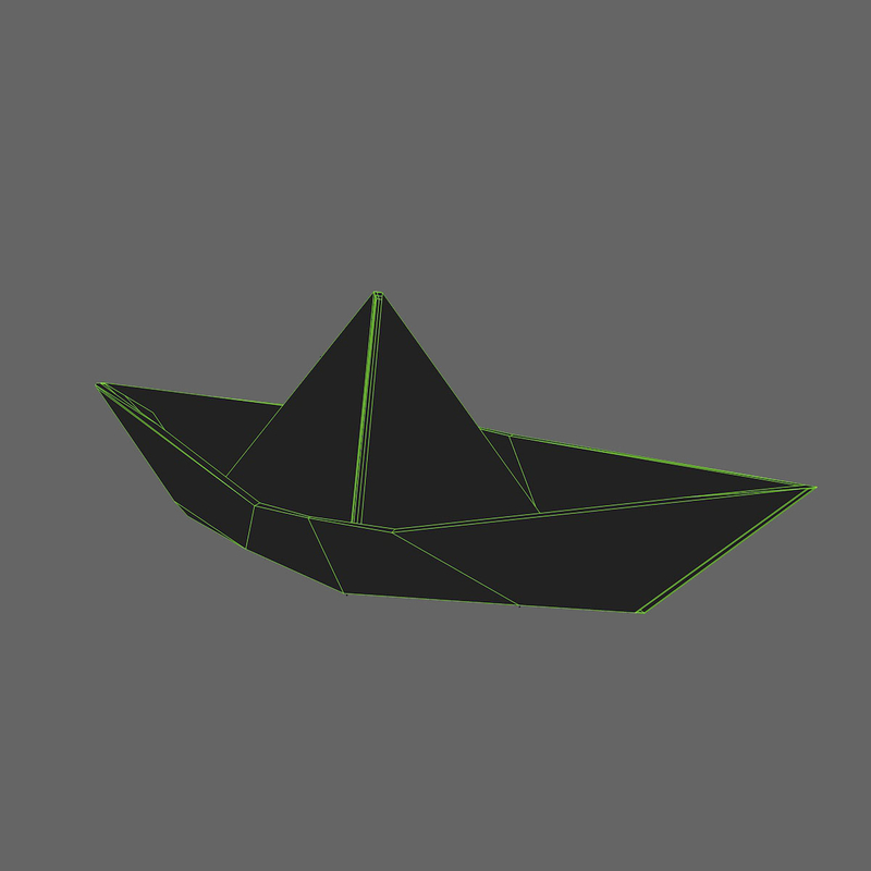 3d model boat origami