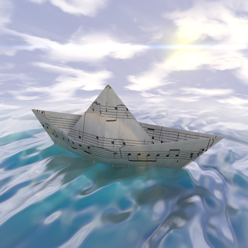 3d model boat origami