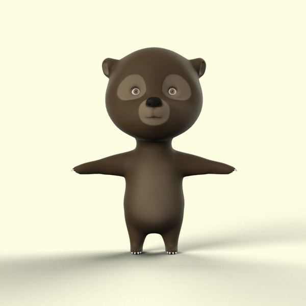 max rigged cartoon bear character