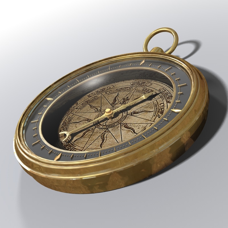 x vintage antique compass