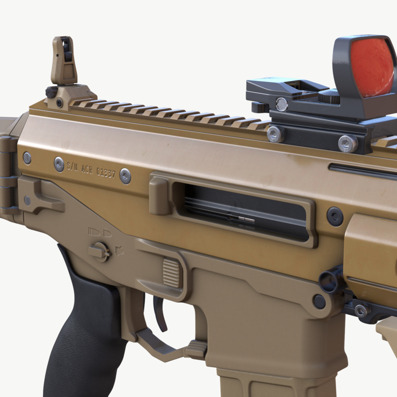 3d highpoly rifle acr model
