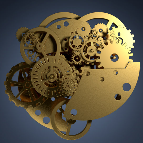 3d model clockwork gears