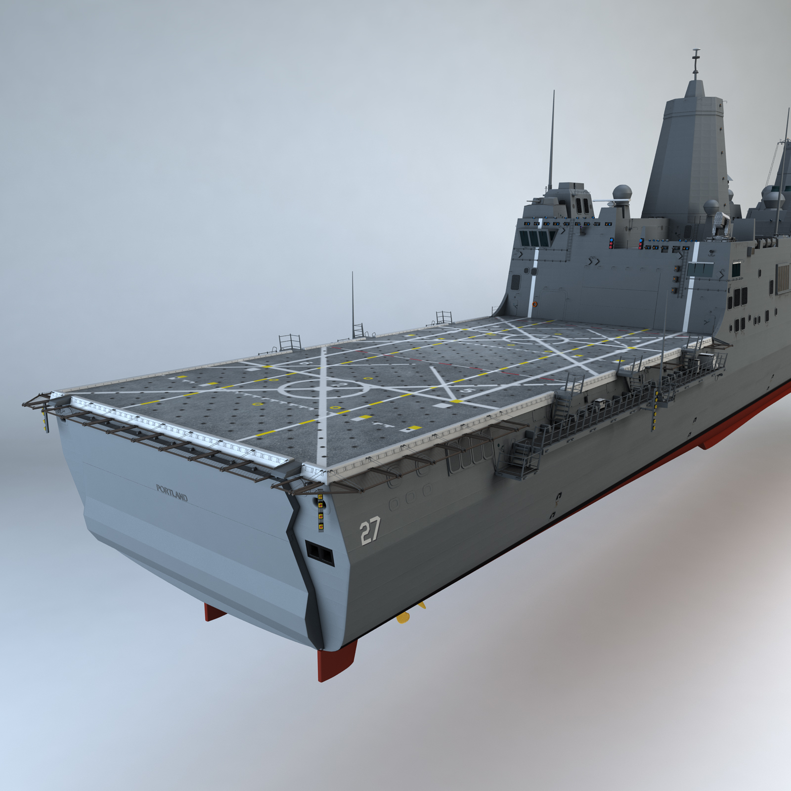 uss portland lpd-27 3d model