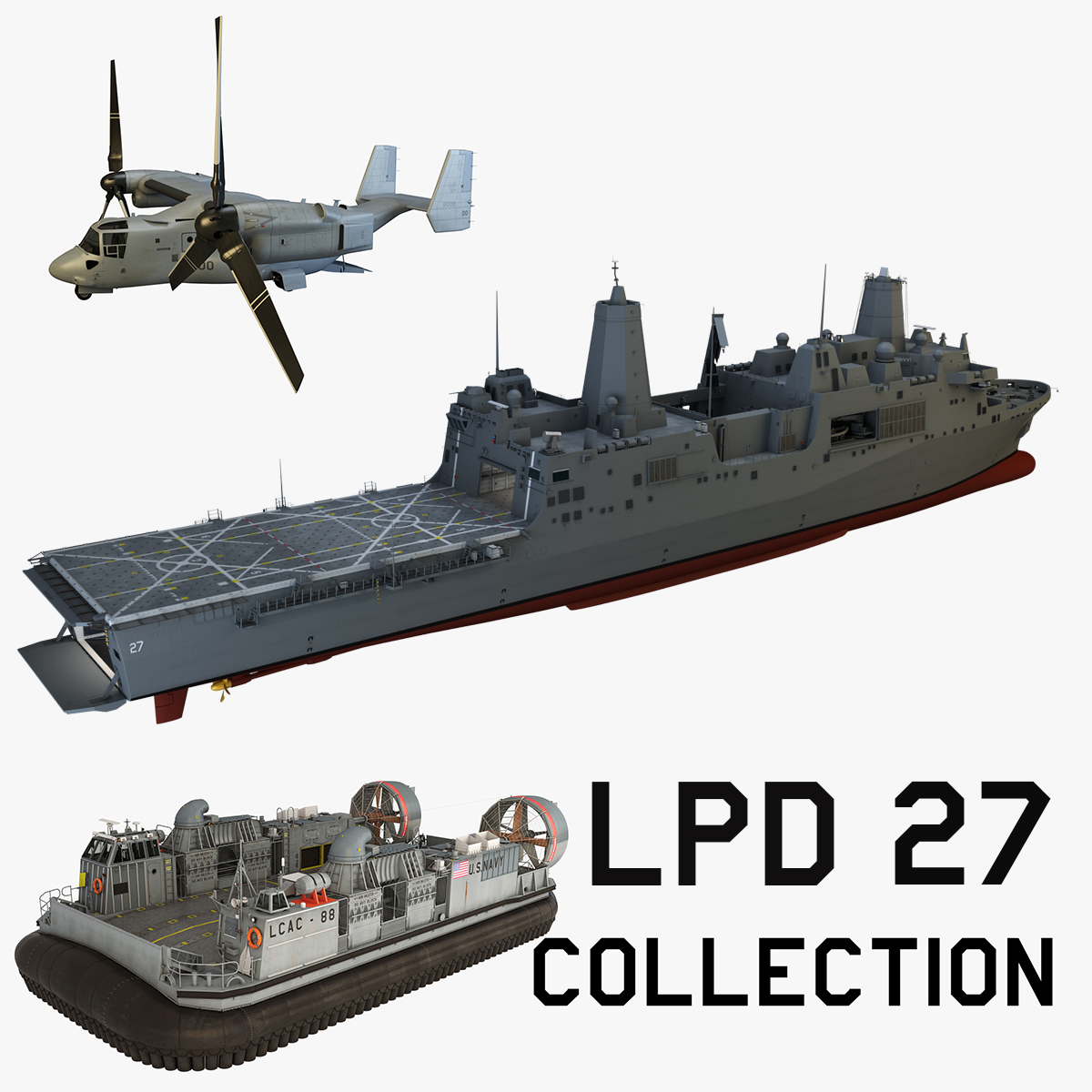 uss portland lpd-27 3d model