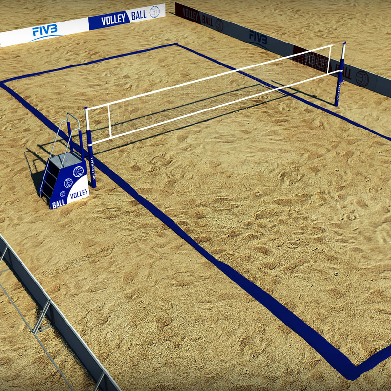 3d volleyball court model