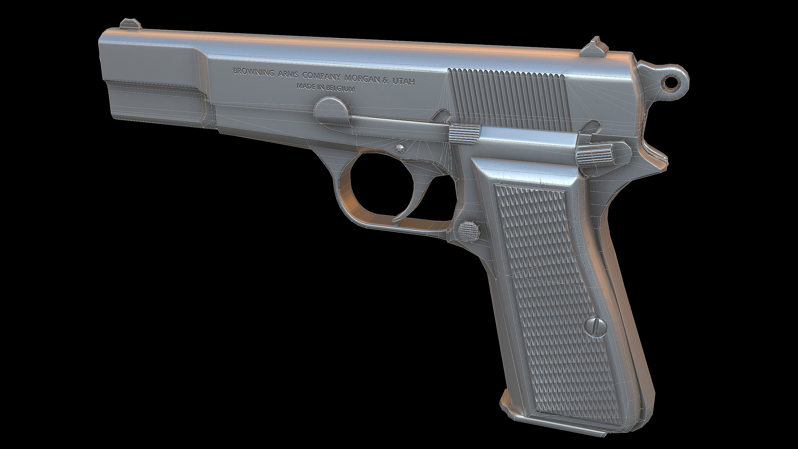3d model browning pistol