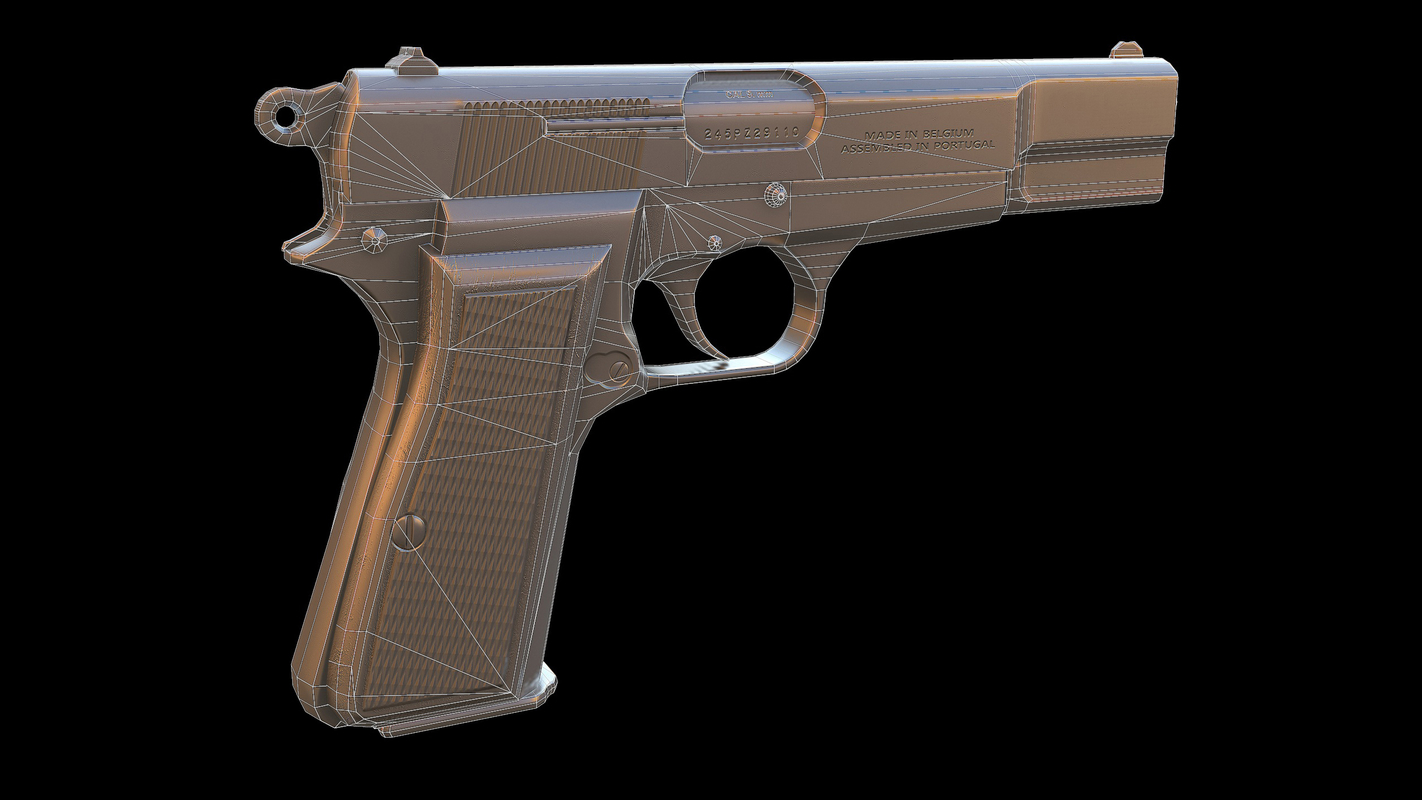 3d model browning pistol