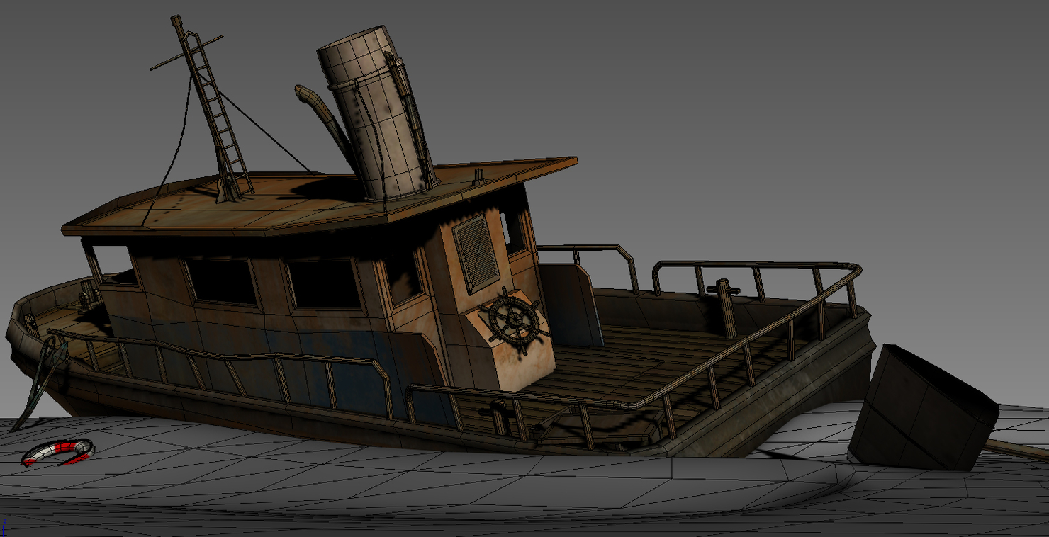 wreck ship 3d model