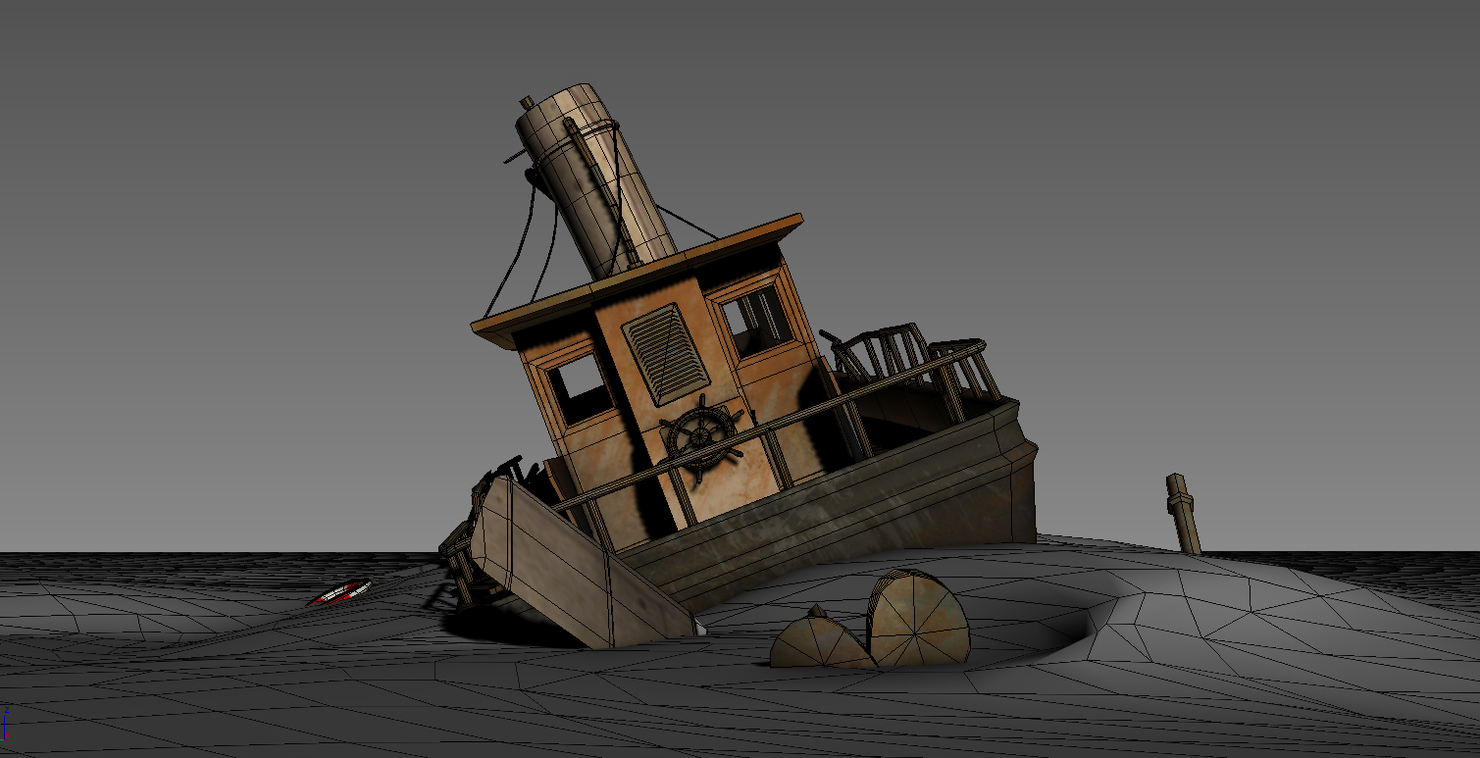 wreck ship 3d model
