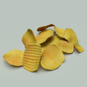 3d crisp chip packets model