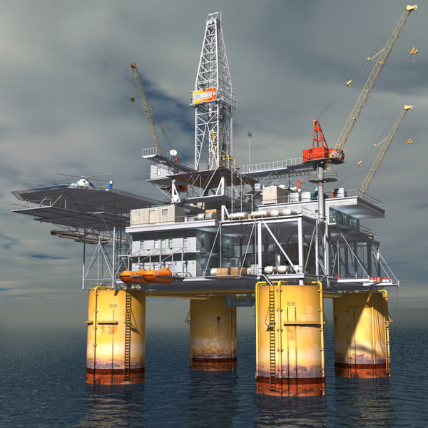 oil rig format 3d model