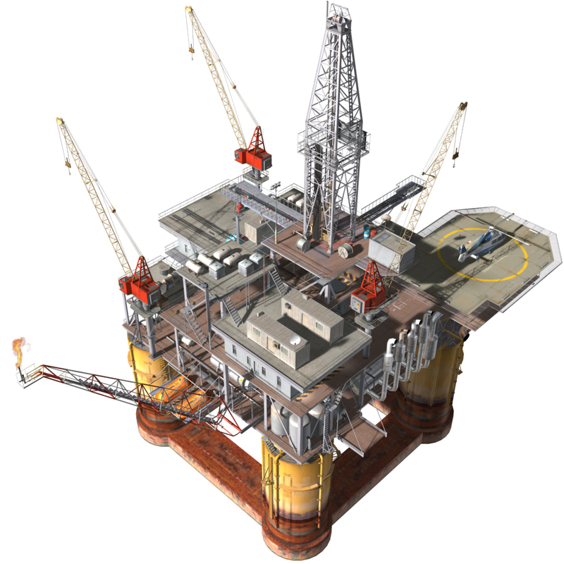 oil rig multi format c4d