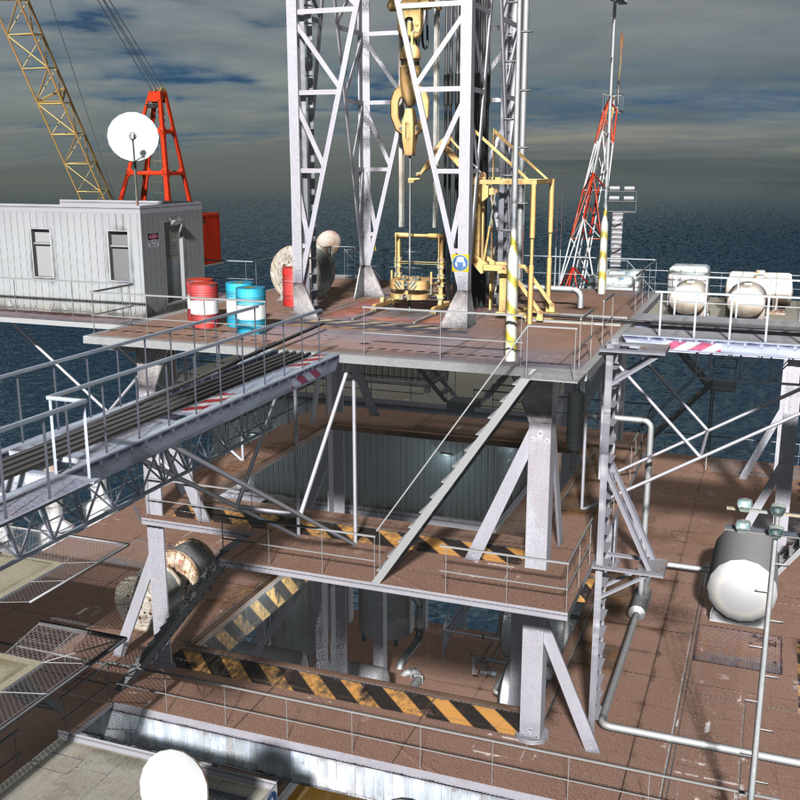 oil rig format 3d model