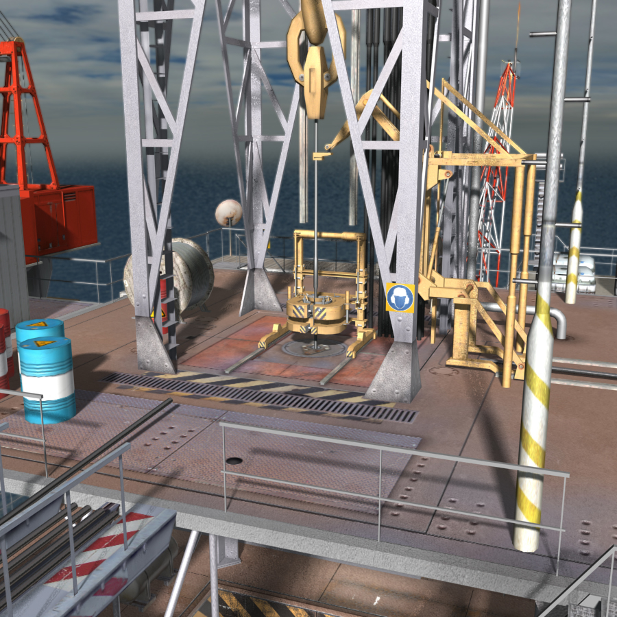 oil rig format 3d model